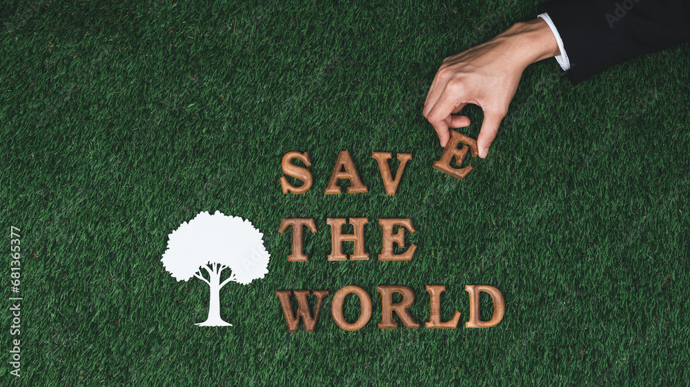 Eco awareness campaign for Earth day concept showcase message arranged ...