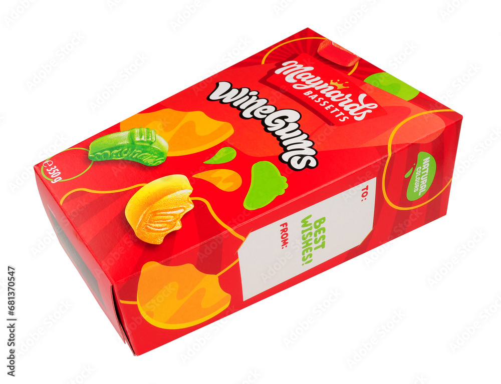 Maynards Bassetts wine gums fruit flavoured gums in a 350g box Stock ...
