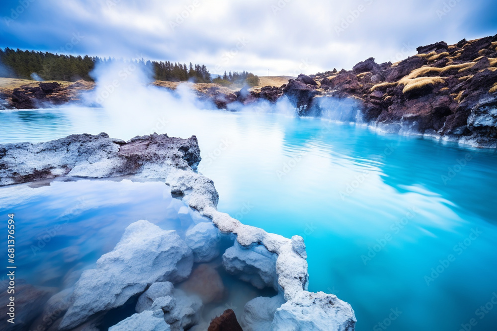 geothermal splendor and tranquility of Blue Lagoon, embodying warm and ...