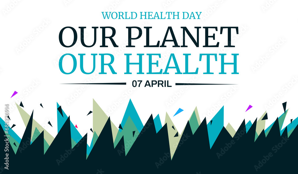 World Health Day backdrop with typography and different color shapes ...