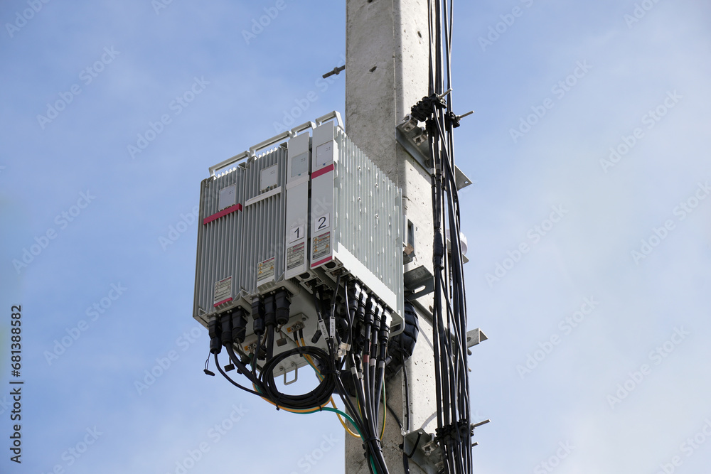 Small Cell 3G, 4G, 5G System. Macro Base Station or Base Transceiver ...