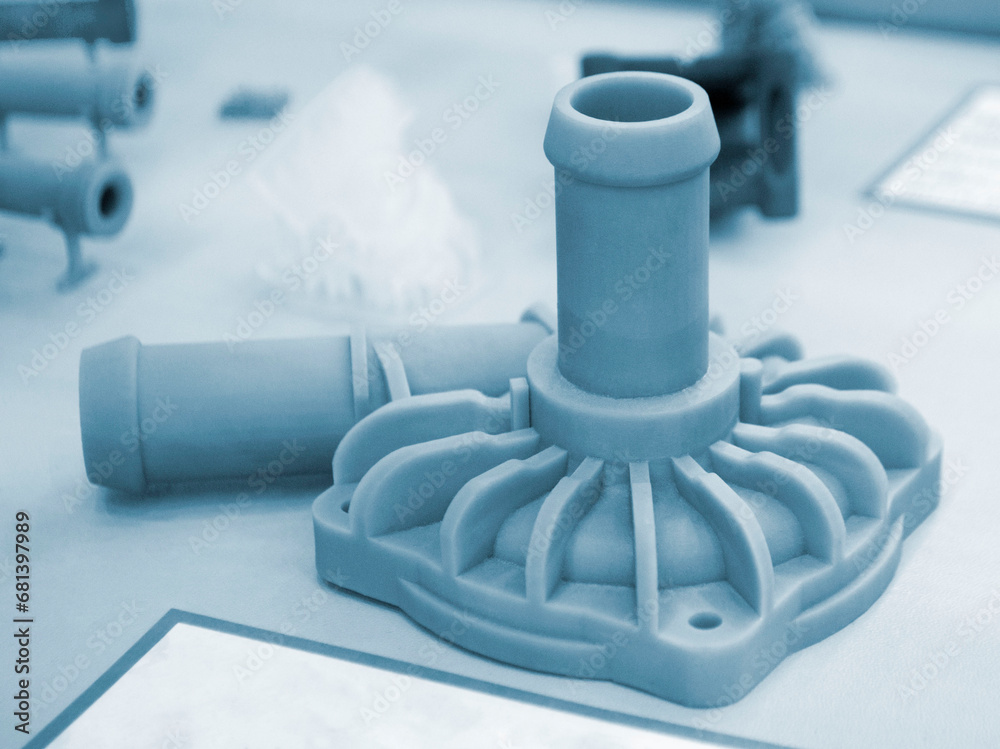 Abstract art object printed on 3D printer from photopolymer. SLA. Model ...