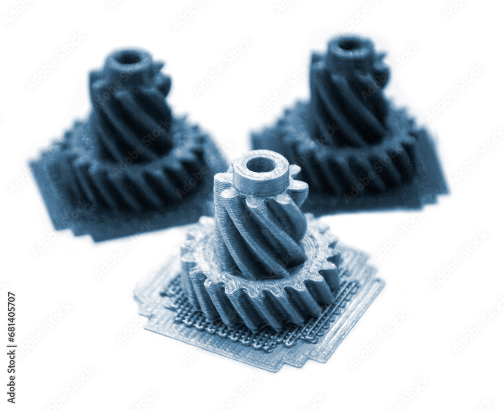 Abstract object printed on 3D printer from photopolymer isolated on ...