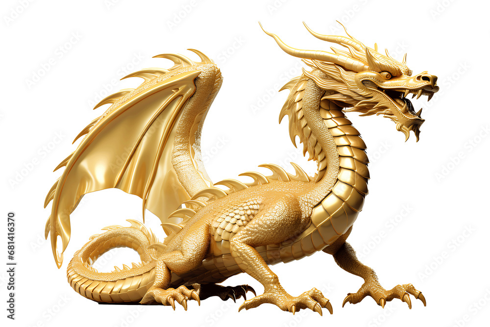 gold dragon ,Chinese zodiac, isolated white background Stock Photo ...