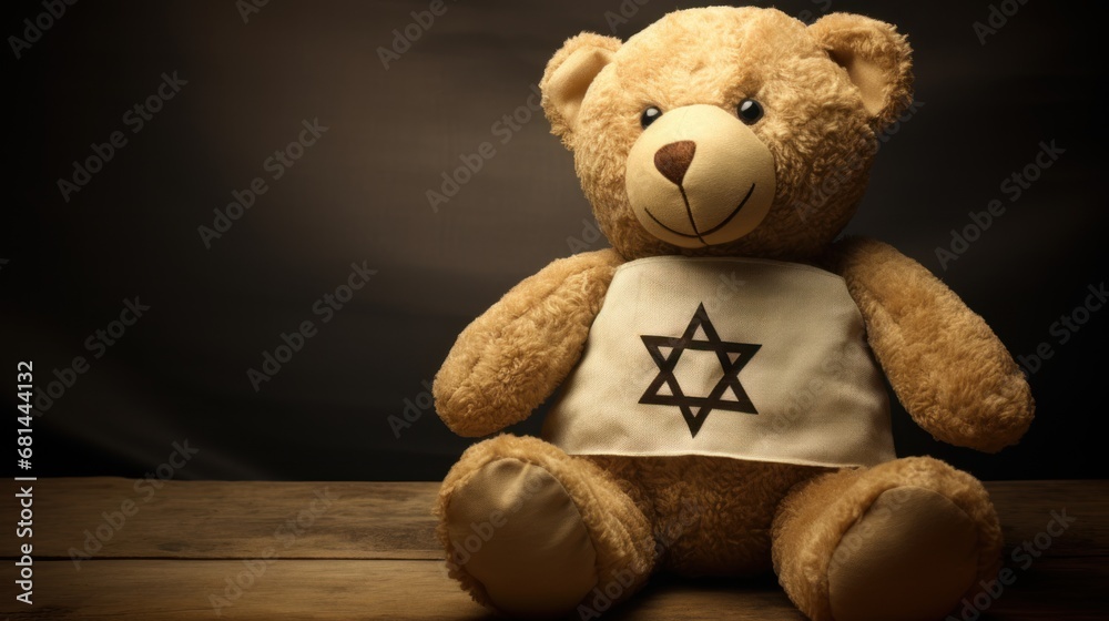 Star of David , Israeli and Jewish symbol on Teddy Bear tee Stock Photo ...