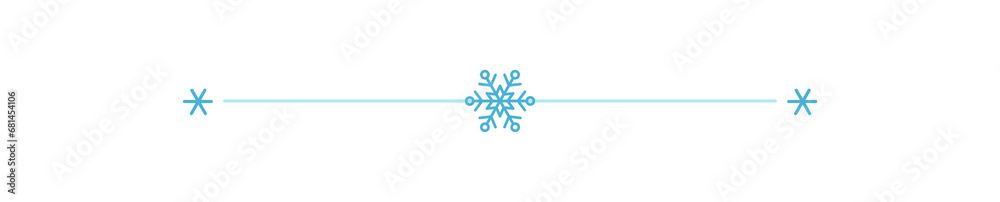 Divider with Snowflake. Christmas frame border horizontal line shape ...