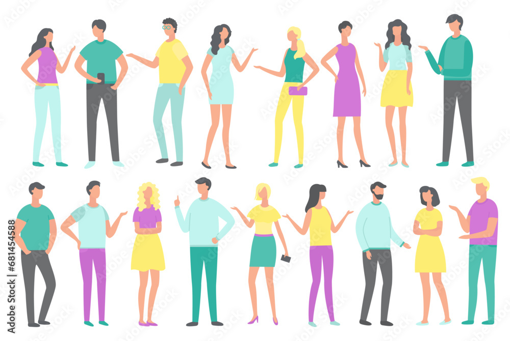 People talking. Vector illustration. Chats with friends provide space ...