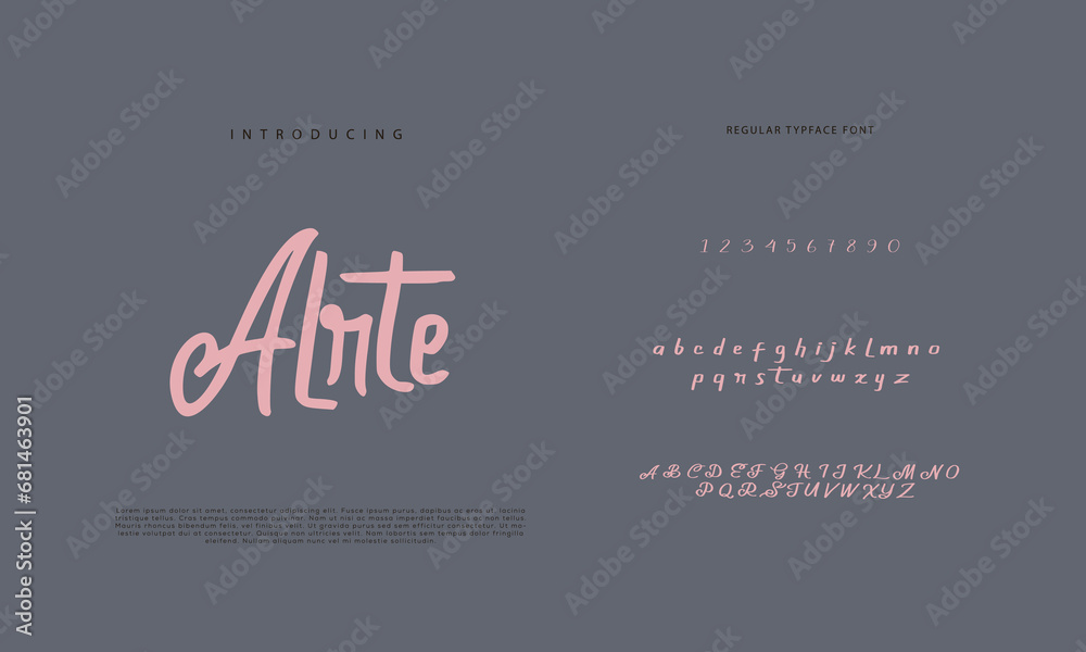 Vetor de Handwritten Script font. Hand drawn brush style modern ...