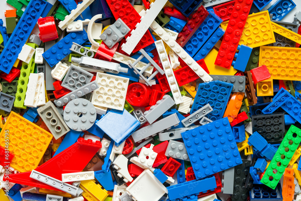Assorted Construction Blocks Background: Kids' Play and Learn. Lego ...
