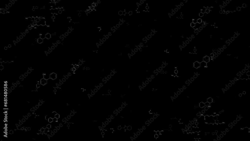 Discover 4K footage featuring chemical formulas and symbol chains ...