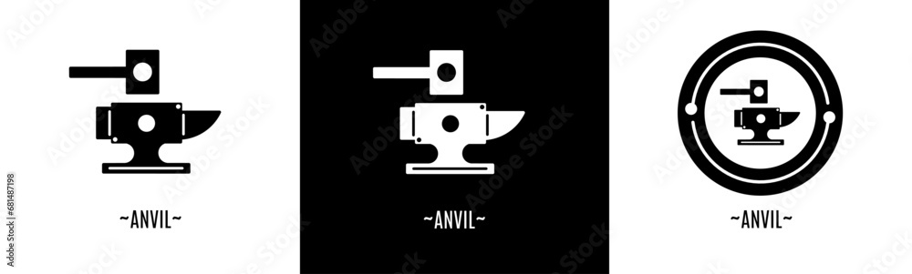 Anvil logo set. Collection of logos. Stock vector. Stock Vector | Adobe ...