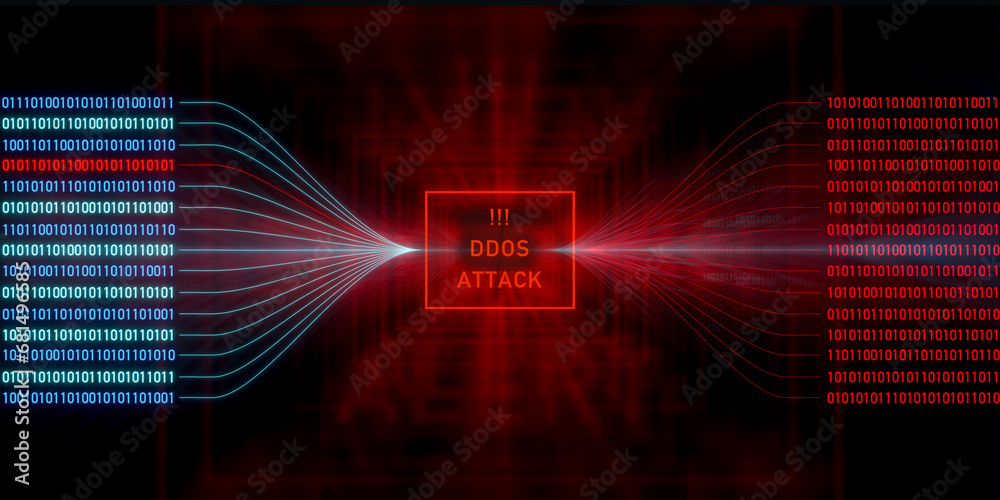 Ddos Attack Binary Code System Message Big Data Cybercrime System Attack Threat Digital