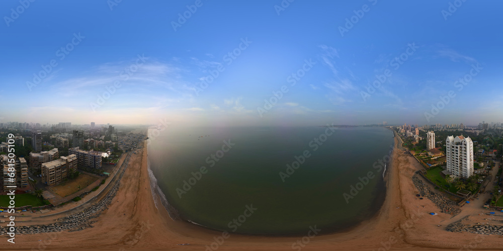 Mumbai ocean side Skyline 8K 360 degree, equirectangular projection ...