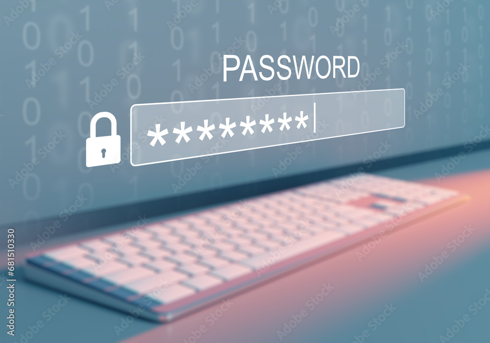 Password To Protect Personal Data Keyboard For Entering Security Code Password Input Field On