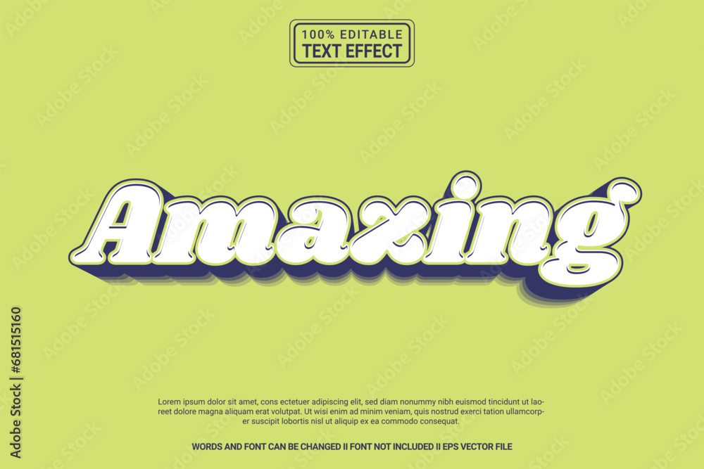 Editable text effect Amazing 3d cartoon template style modren premium ...