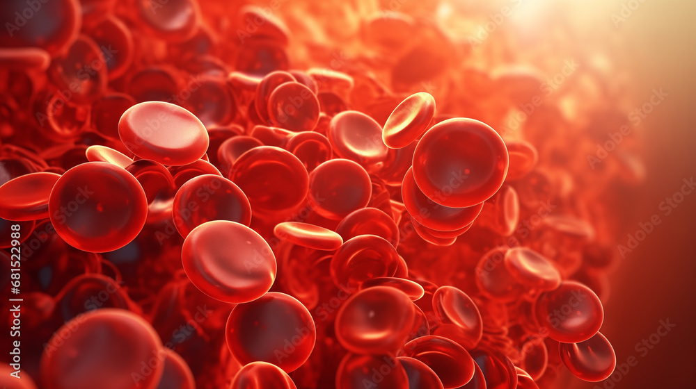 Close-up photo of red blood cells Blood flow of red blood cells Stock ...