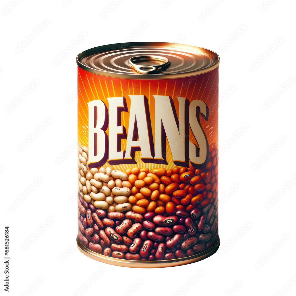 Beans tin can product isolated on white transparent background, png ...