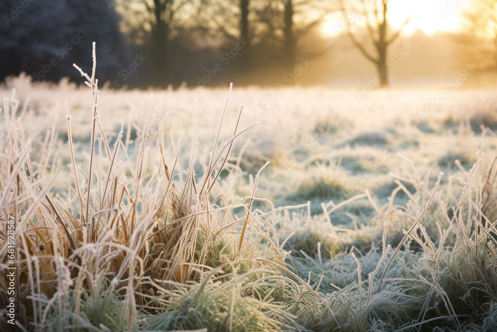 portrays breathtaking spectacle of autumn morning landscape with first ...