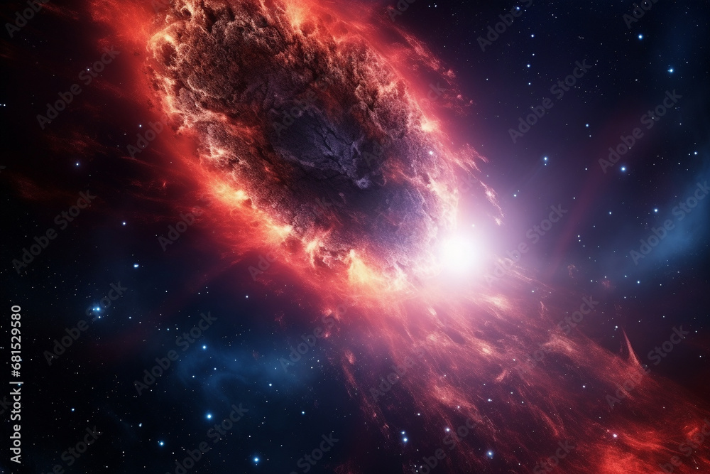 cosmic phenomenon of space crater, embodying interstellar intrigue ...