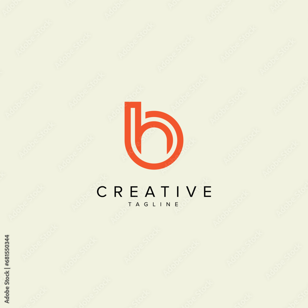 Alphabet BH HB letter modern monogram style logo vector template. Stock ...