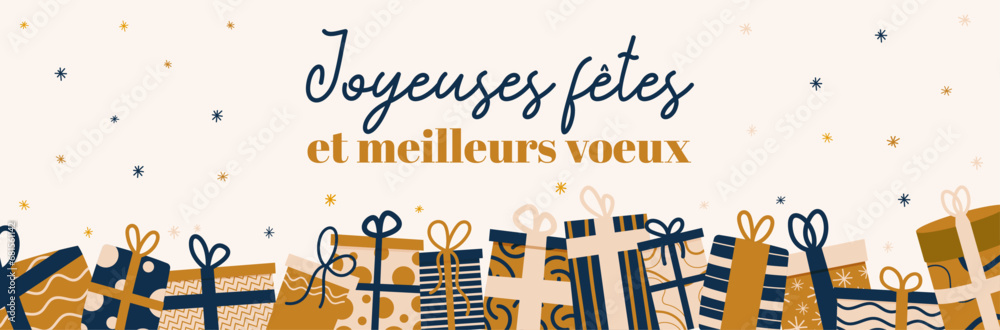 Joyeuses fêtes et meilleurs vœux - Bannière festive pour les fêtes de ...