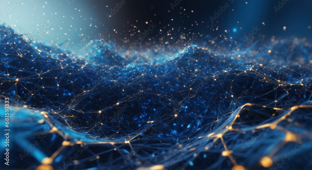 An artistic depiction unfolds with a captivating blue abstract ...