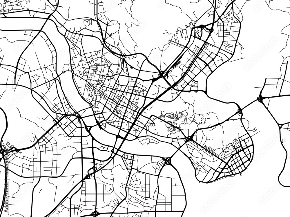 Vector road map of the city of Quanzhou in the People's Republic of ...