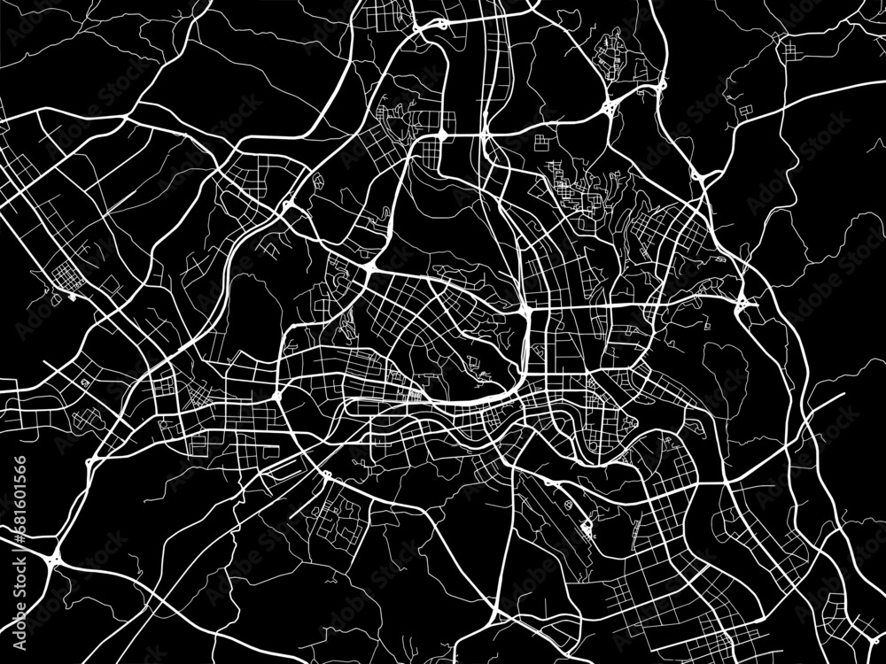 Vecteur Stock Vector road map of the city of Mianyang in People's ...