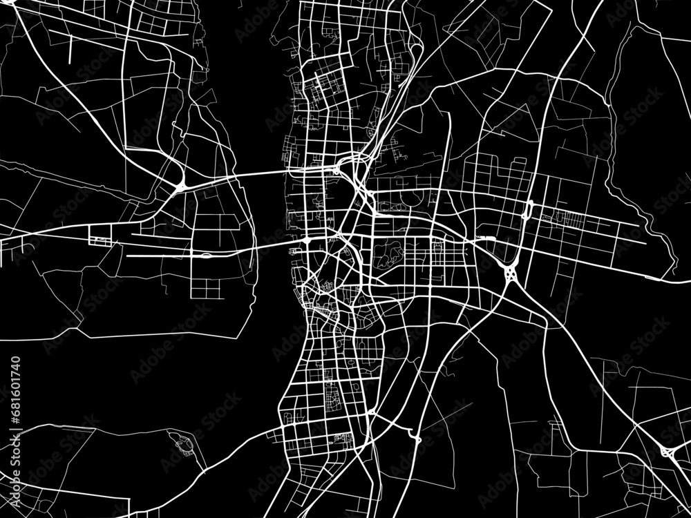 Vector road map of the city of Wuhu in People's Republic of China (PRC ...