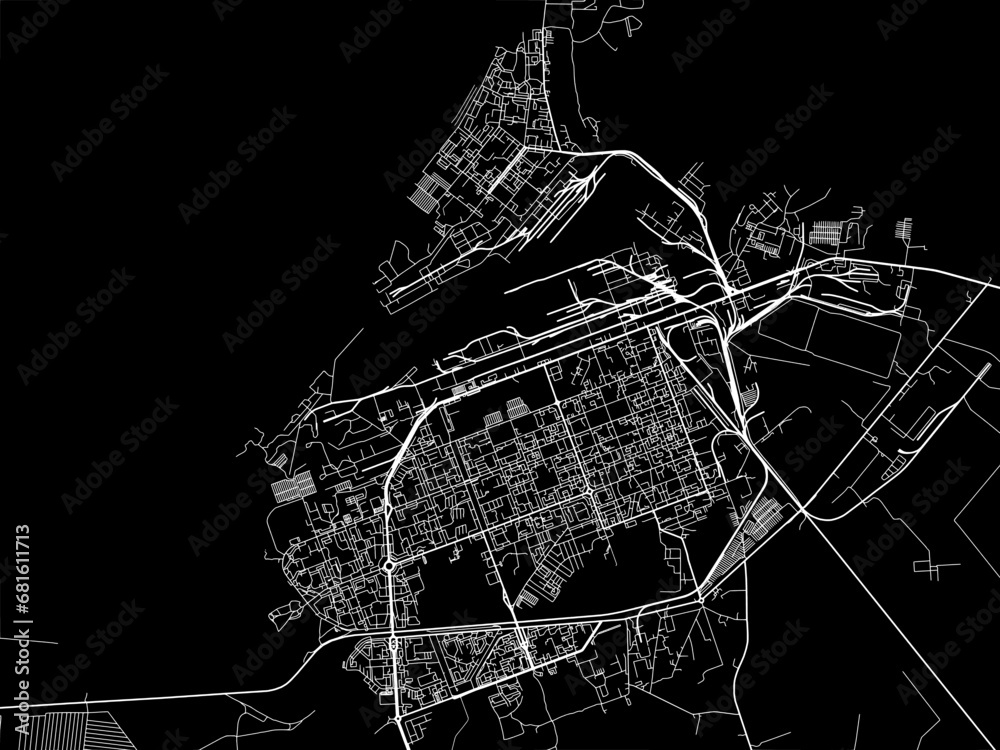 Vector road map of the city of Severodvinsk in the Russian Federation ...