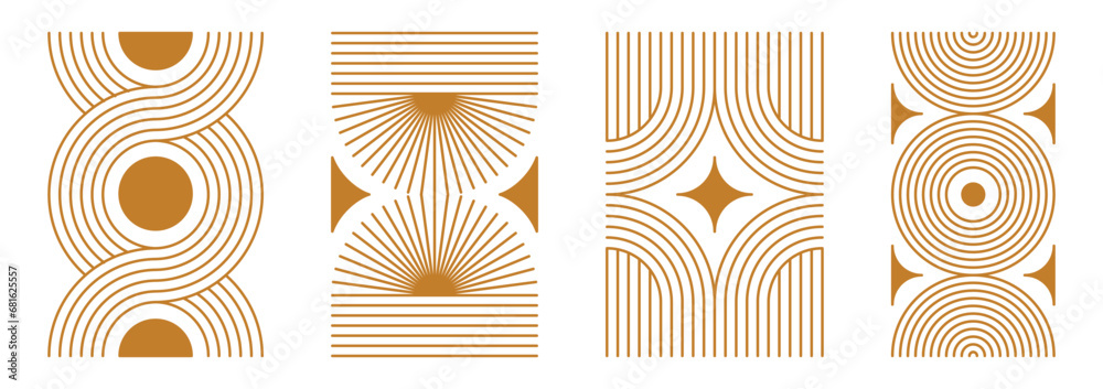 Vector set of design elements and illustrations in simple minimalist ...