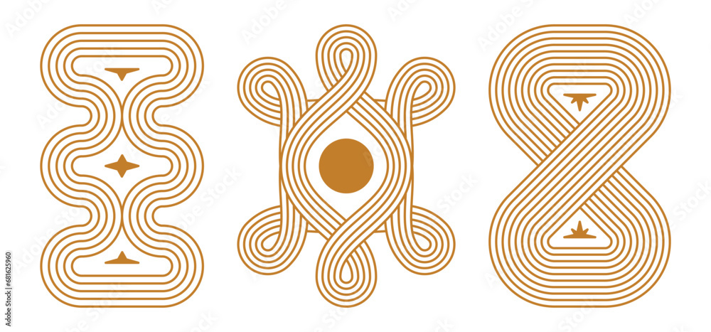 Vector set of design elements and illustrations in simple minimalist ...