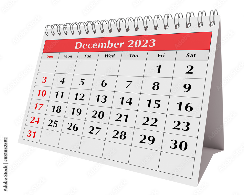 Page of the annual business desk monthly calendar isolated. Date ...