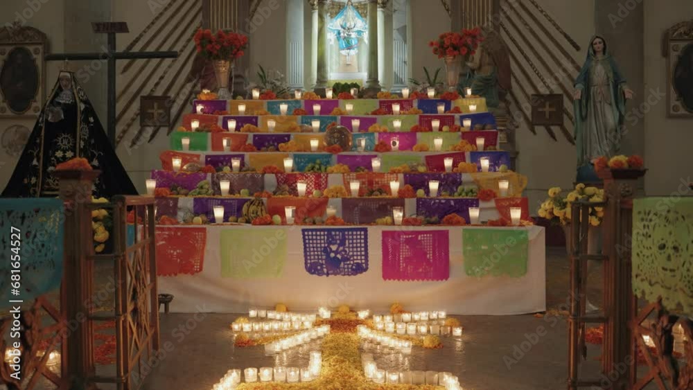 Day of The Dead Dia de los Muertos Ofrenda Altar Commemorating inside a ...