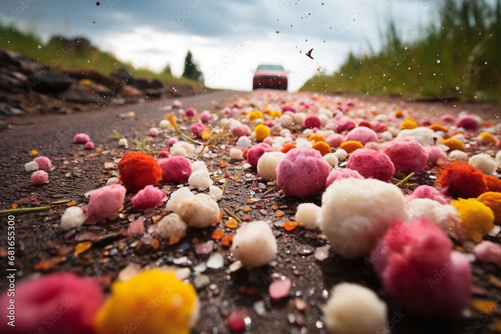 Foto de vibrant depicts dramatic intensity of hail storm, showcasing ...