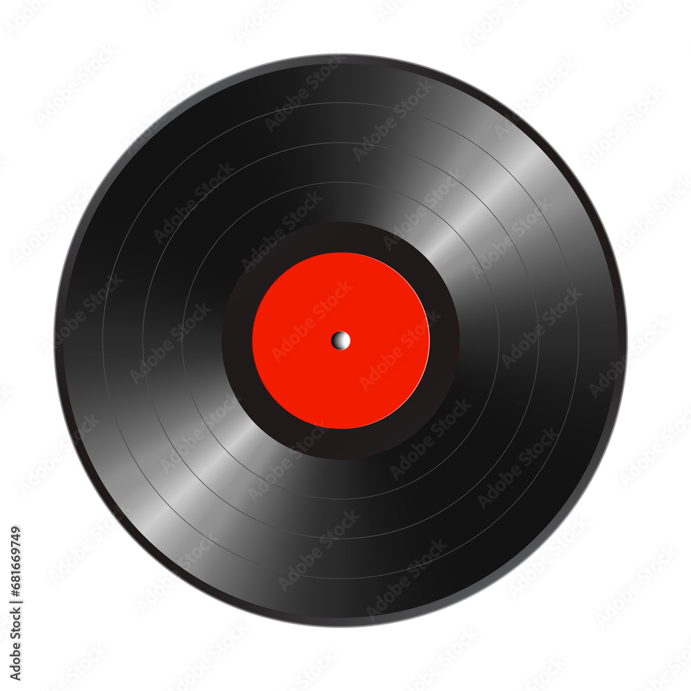 Blank vinyl disc mock up. Realistic empty template of a music record ...