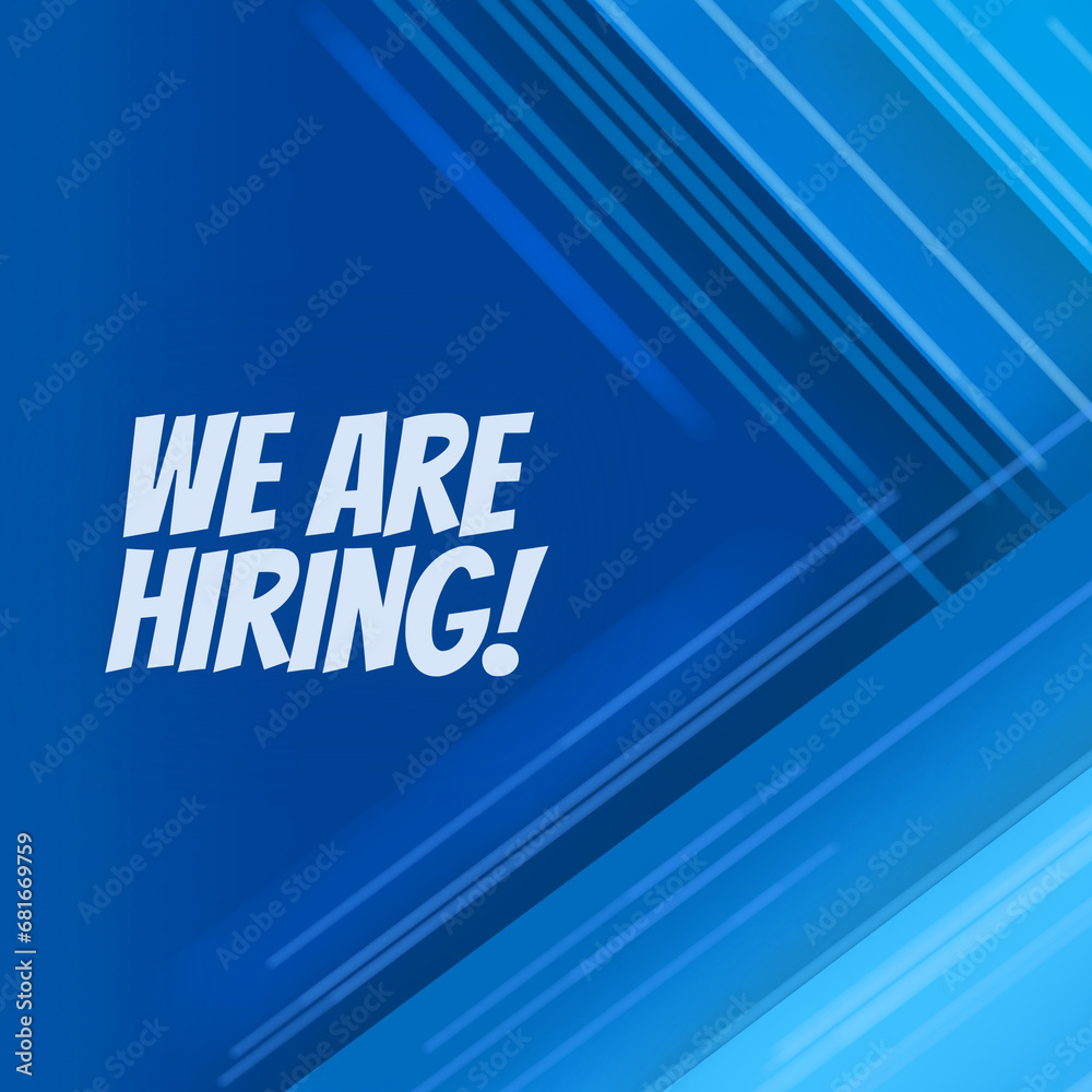 we are hiring blue postcard Stock Illustration | Adobe Stock