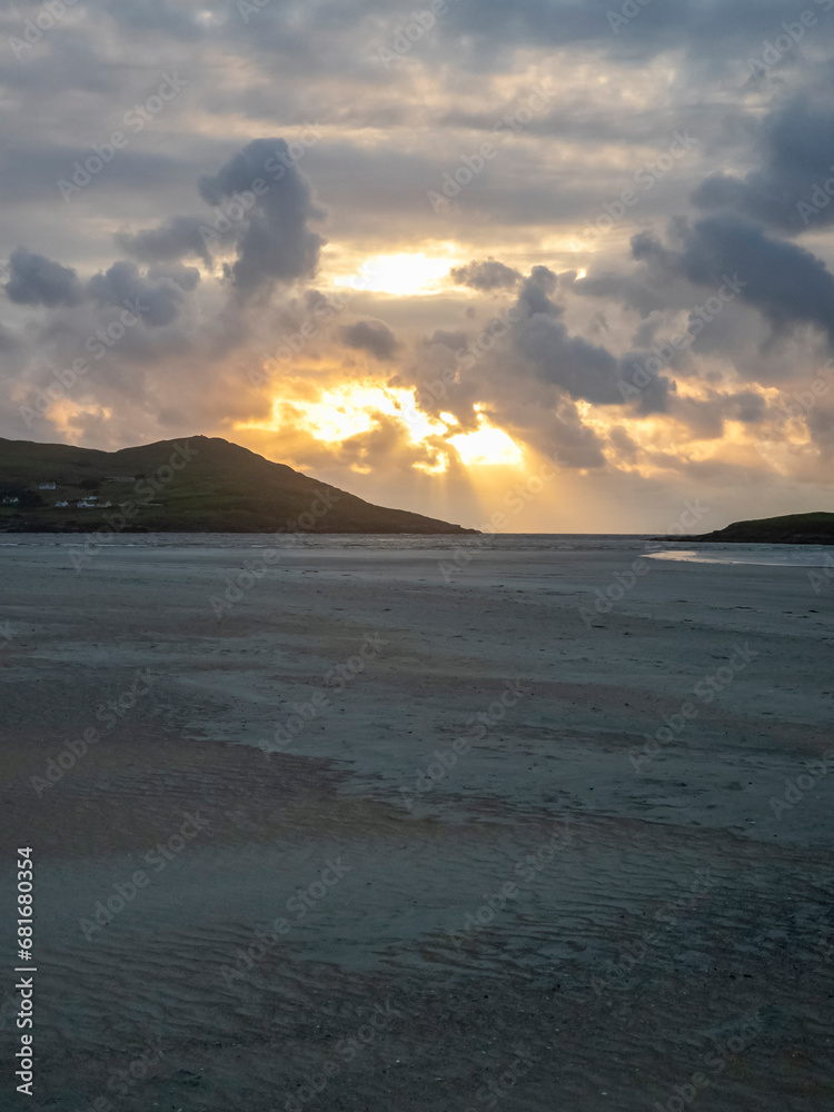 Beautiful sunset at Portnoo Narin beach in County Donegal - Ireland ...