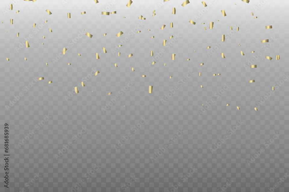 Confetti vector png. Golden confetti falls from the sky. Holiday, birthday. Sparkling confetti ...