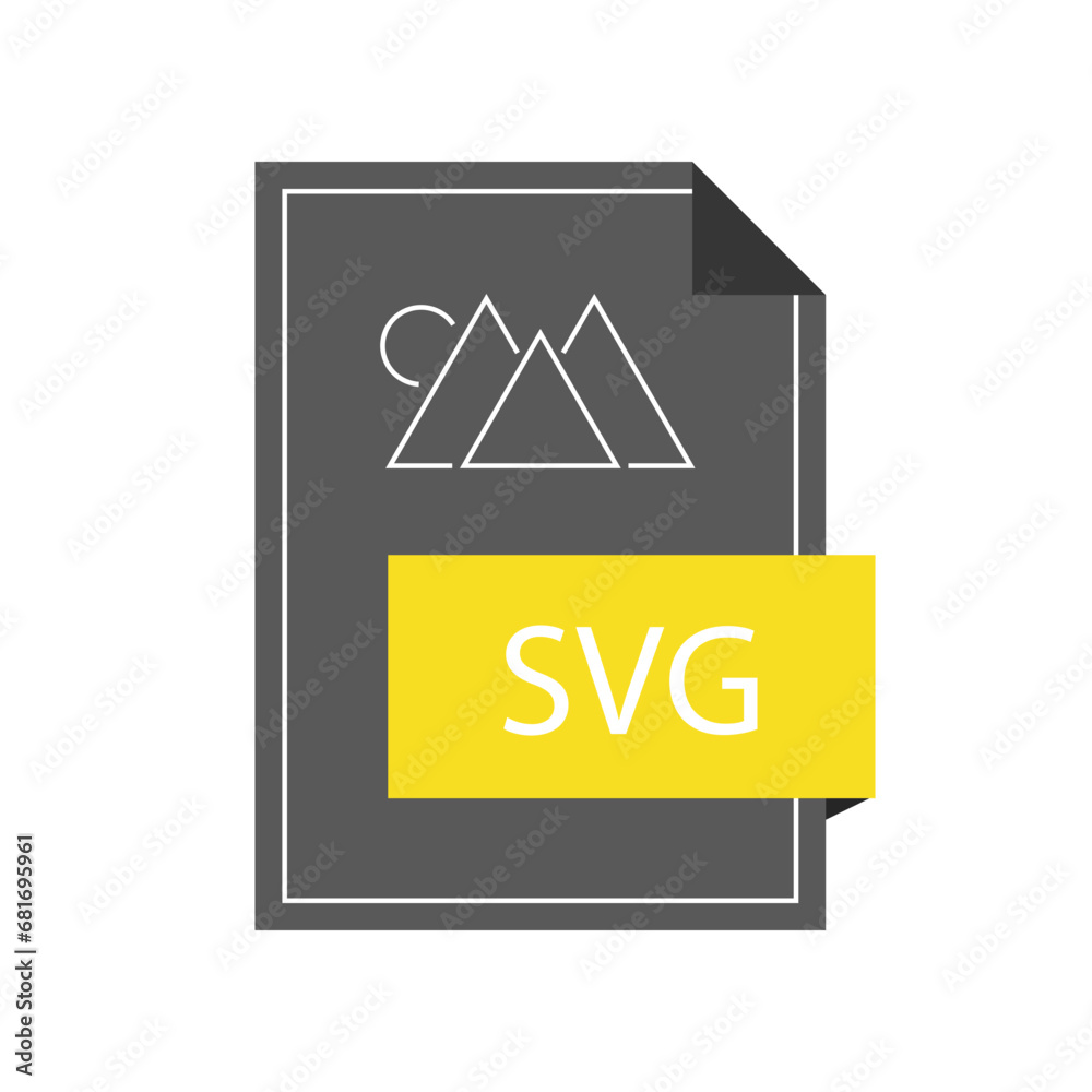 SVG format icon. SVG image type icon. Graphic formats icon. Isolated ...