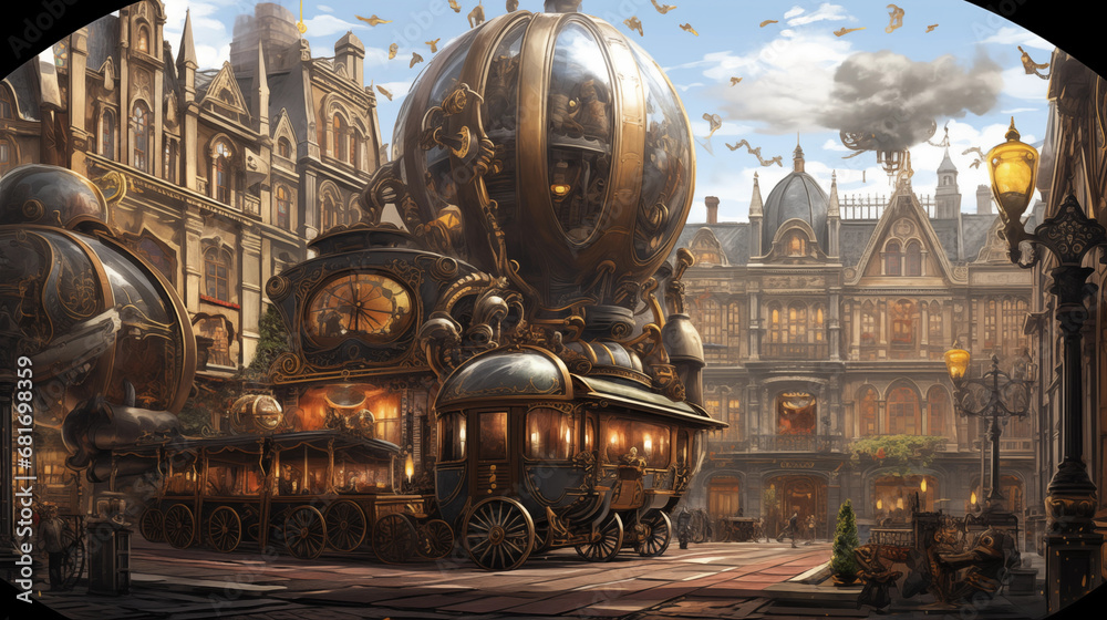 Steampunk Dreams: An illustration blending Victorian aesthetics with ...