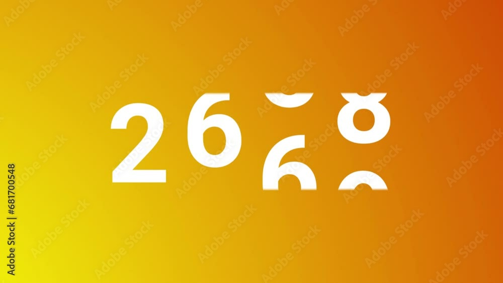 Happy new year 2024 number count motion graphics on gold background ...