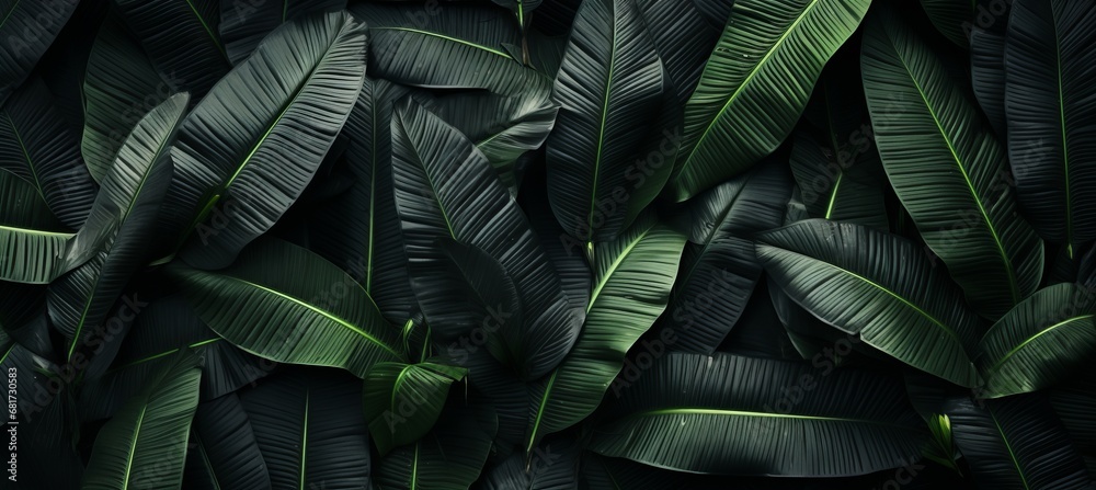 Abstract black leaf textures for tropical leaf background with flat lay ...