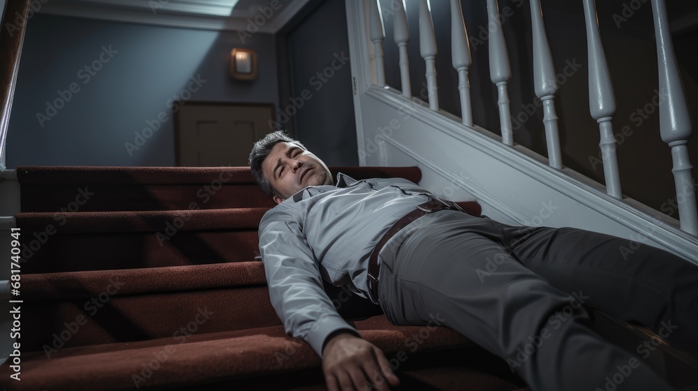 Convey the gravity of indoor accidents! An unconscious man lies after ...