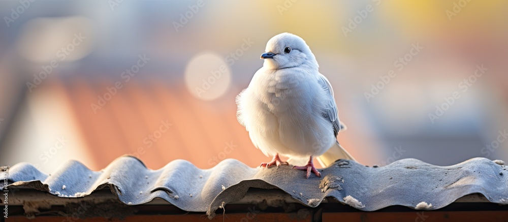 In the serene beauty of nature, a white bird stood gracefully on the ...