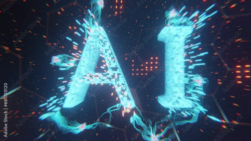 Camera flying around Neural network, seamless loop animation with ...