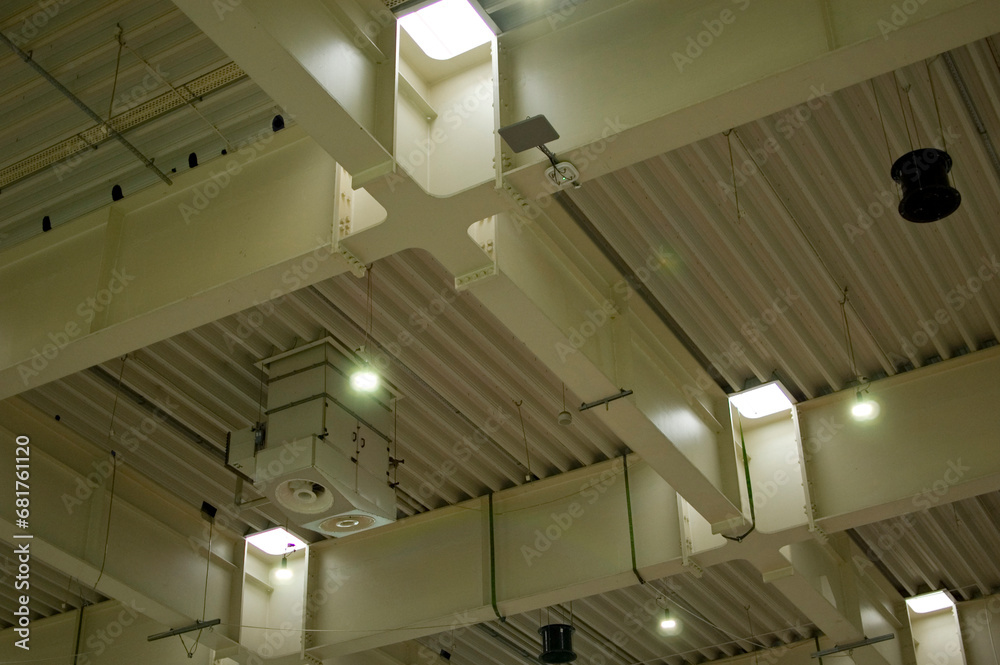 RoofTop Air Handling Unit under the roof with air outlets. Stock Photo ...