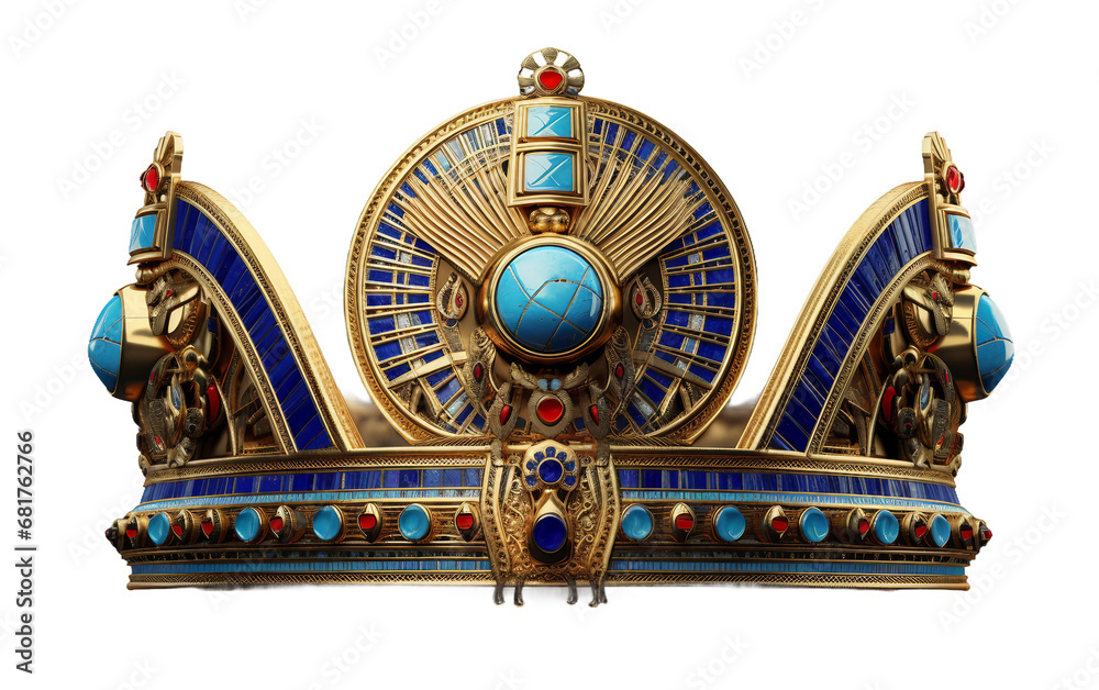 Good Looking Blue Shiny an Ornate Pharaohs Crown with Details Isolated ...