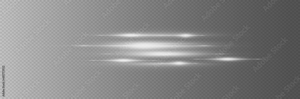 Pack of horizontal highlights. Laser light beams, horizontal light ...