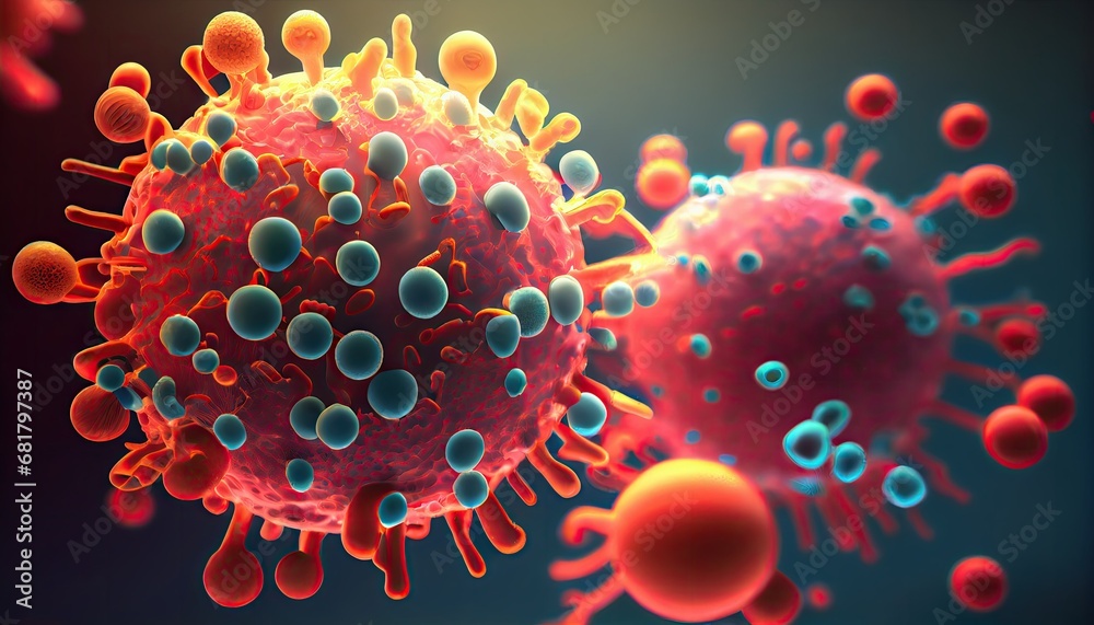 3D rendering Corona virus bacteria infecting causing disease diagnosis ...